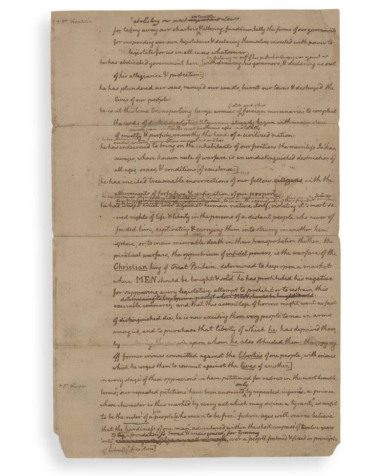 The United States Declaration of Independence - Manuscript