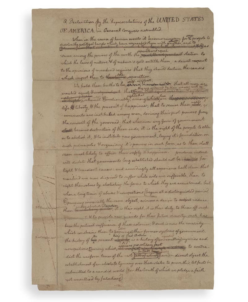 The United States Declaration of Independence - Manuscript